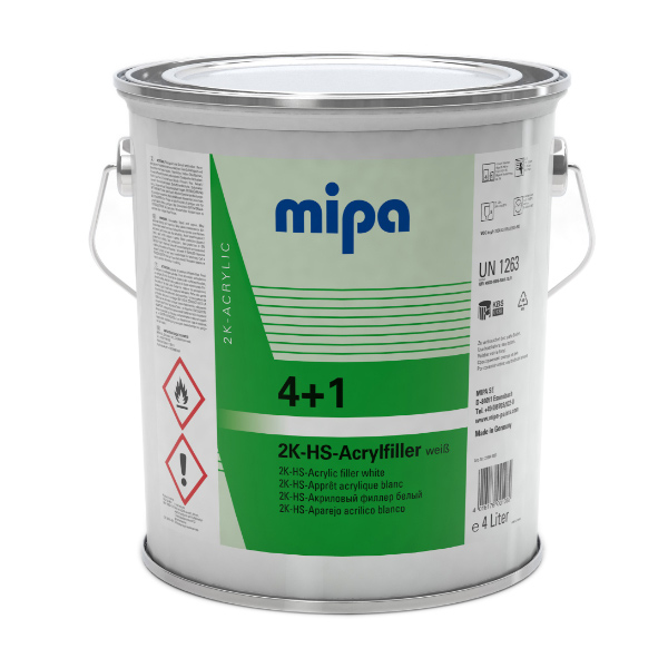 4+1 Acrylfiller 2K HS White (4LT) | Mipa Paints