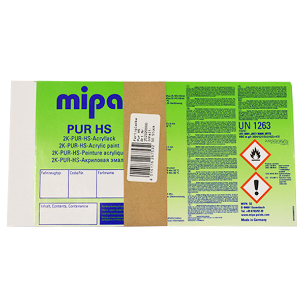 PUR HS Labels (Updated 2025) (Pack of 50) (1ITEM) | Mipa Paints