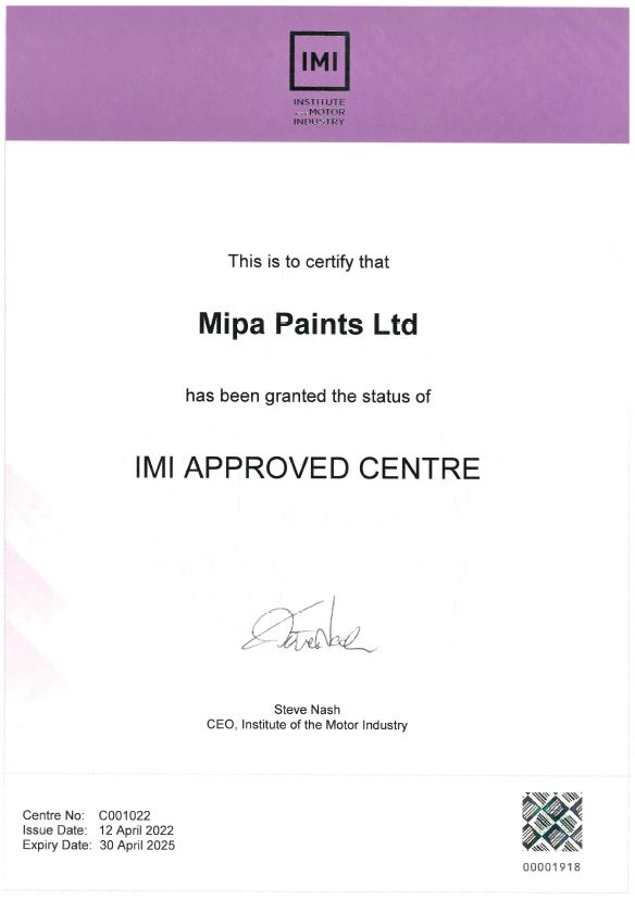 Certifications | Mipa Paints
